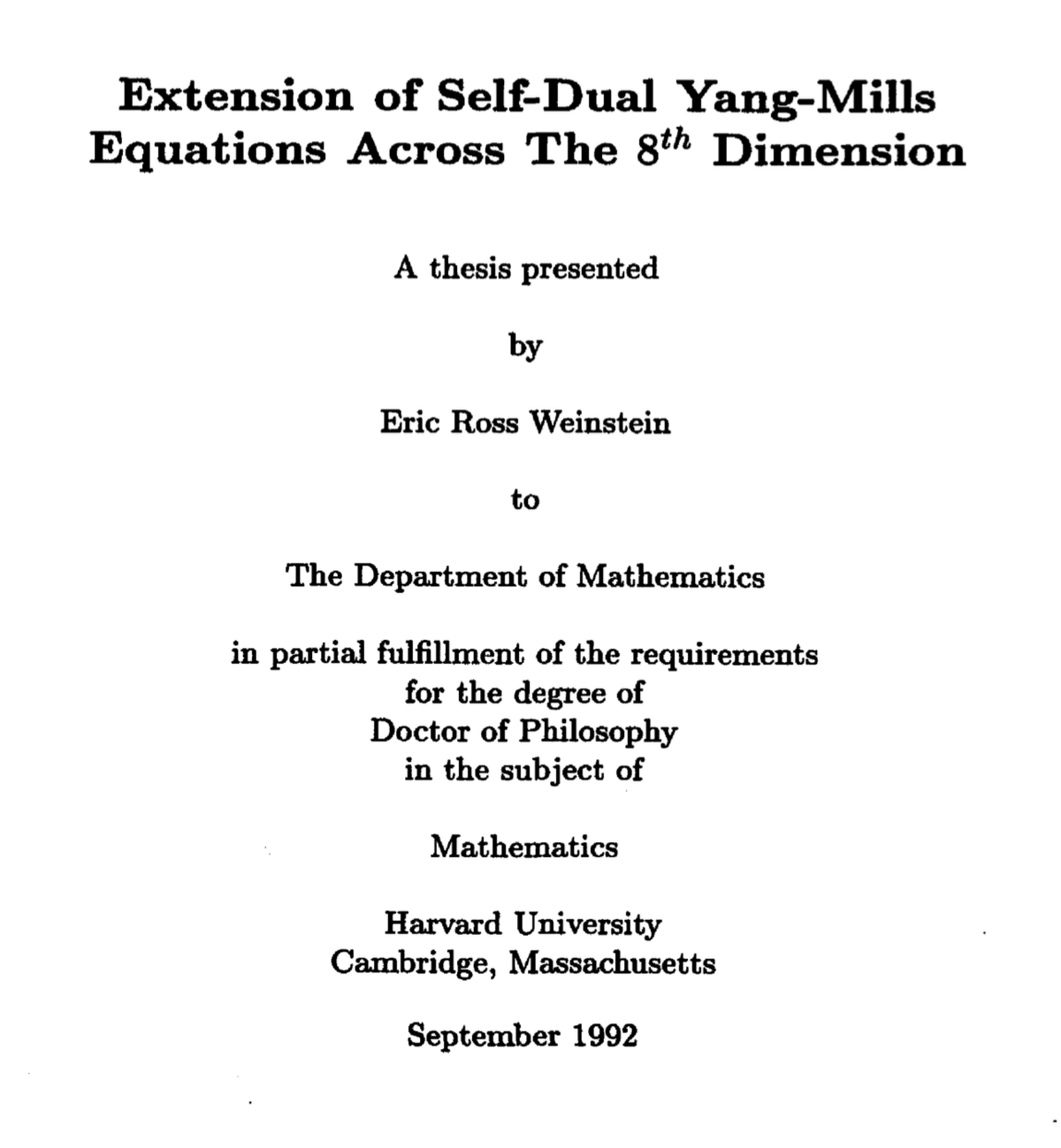 Extension of Self Dual Yang-Mills equations across the 8th dimension ...